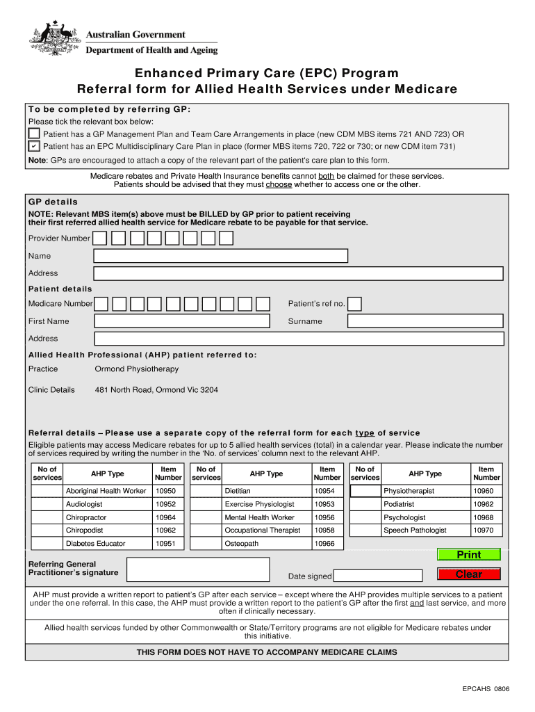 Fillable Online To be completed by referring GP: Fax Email Print ...