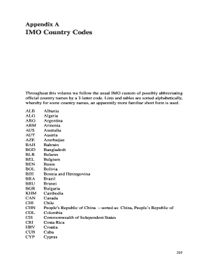 Fillable Online IMO Country Codes Fax Email Print - pdfFiller