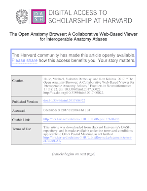 Fillable Online dash harvard The Open Anatomy Browser: A Collaborative ...