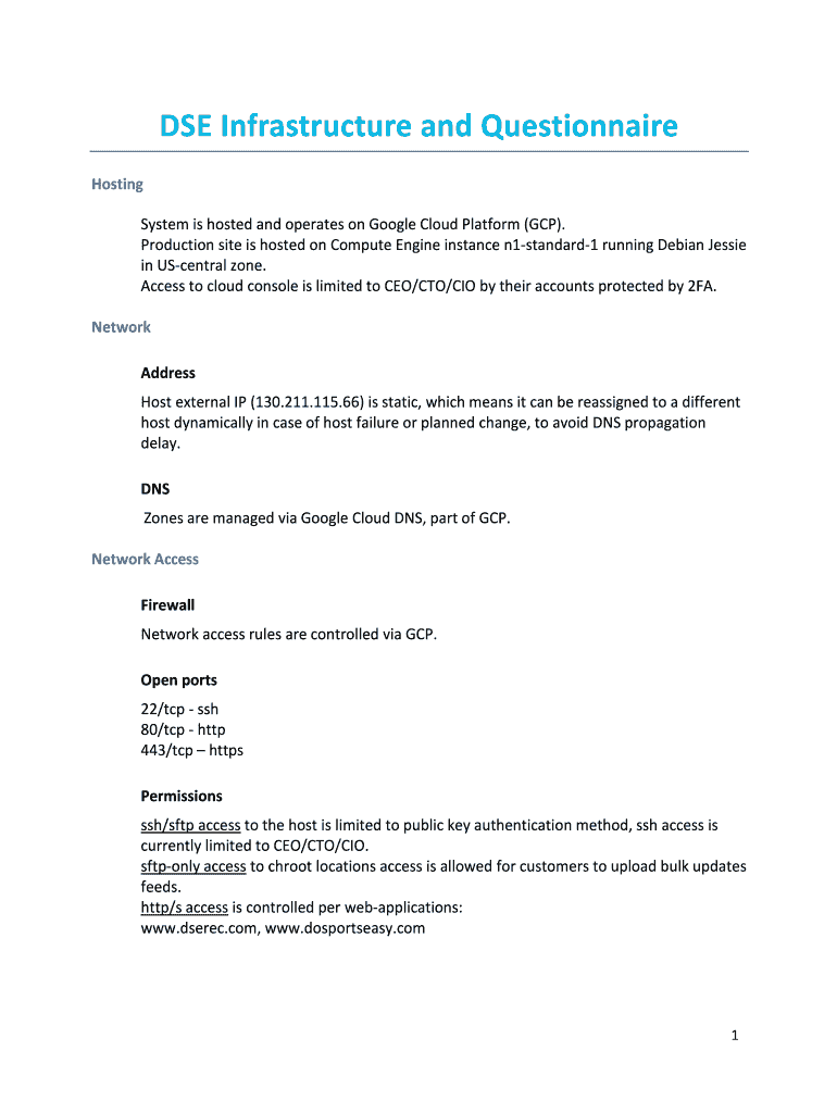 Fillable Online DSE Infrastructure and Questionnaire Fax Email Print ...