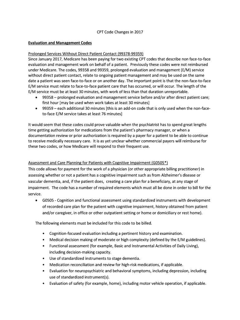 Fillable Online Evaluation and Management Codes Fax Email Print - pdfFiller