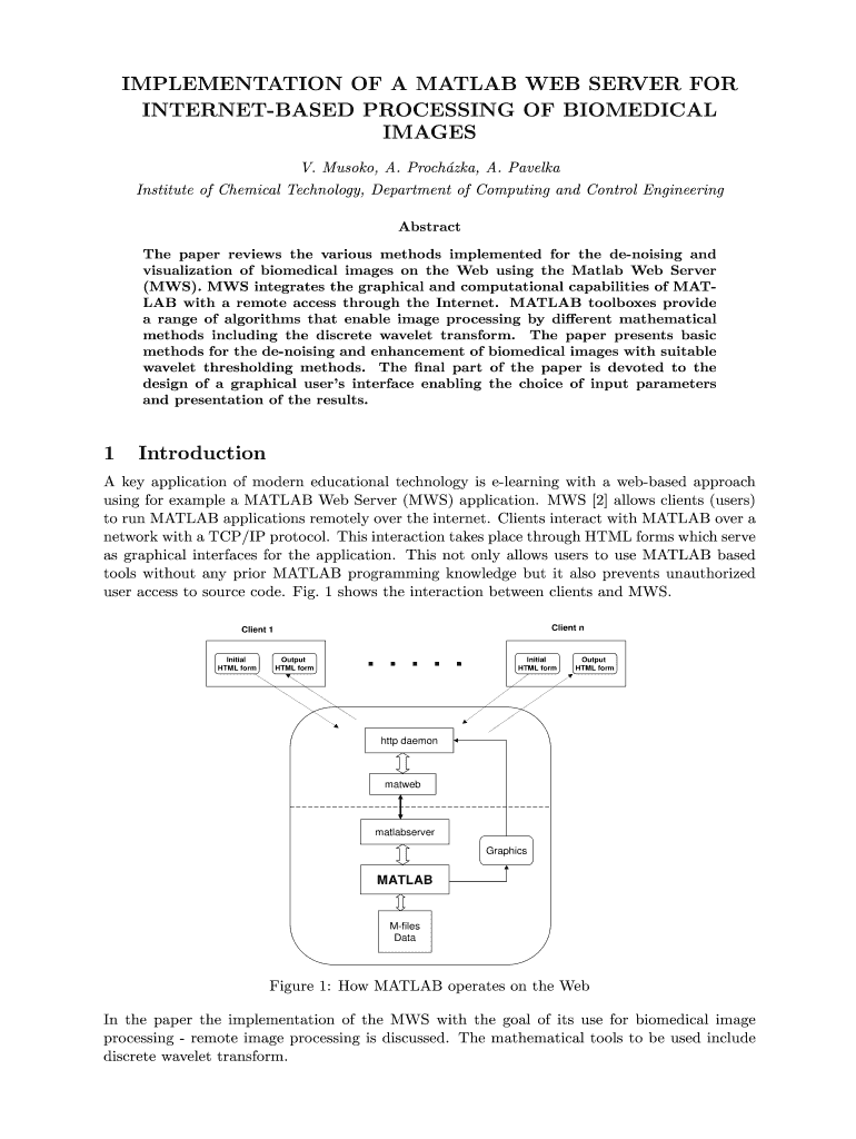 Fillable Online IMPLEMENTATION OF A MATLAB WEB SERVER FOR Fax Email ...