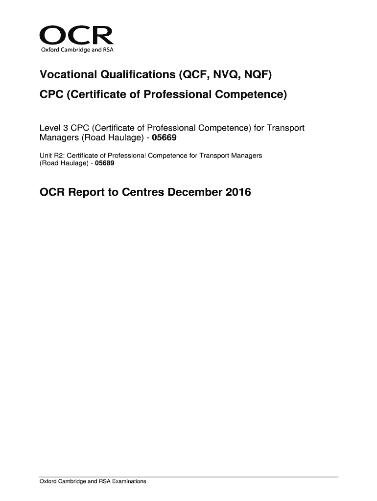 Fillable Online CPC (Certificate of Professional Competence) Fax Email ...