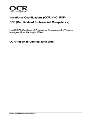 Fillable Online Level 3 CPC (Certificate of Professional Competence ...