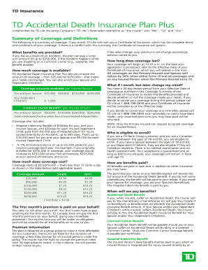 Fillable Online Underwritten by TD Life Insurance Company (TD Life ...