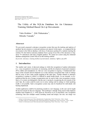 Fillable Online The Utility of the SQLite Database for An Utterance Fax ...