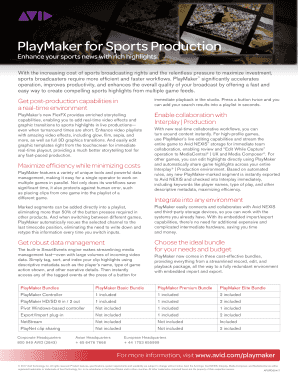 Fillable Online PlayMaker for Sports Production Fax Email Print - pdfFiller