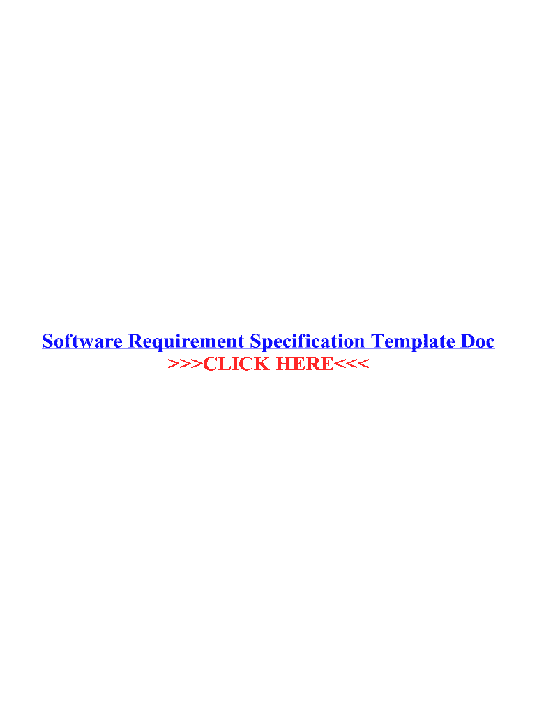 Fillable Online Software Requirement Specification Template Fax Email ...