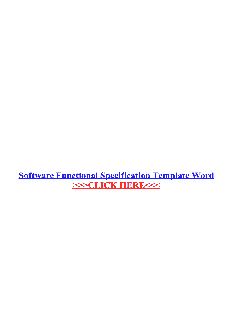 Fillable Online Software Functional Specification Template Fax Email ...