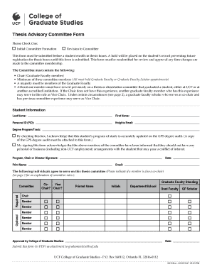 Fillable Online Thesis Advisory Committee Form Fax Email Print - pdfFiller