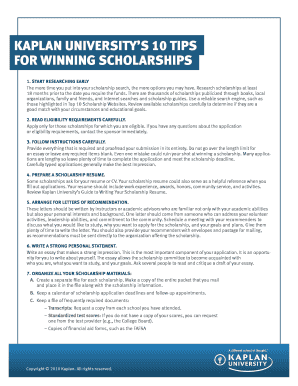 Fillable Online KAPLAN UNIVERSITYS 10 TIPS Fax Email Print - pdfFiller