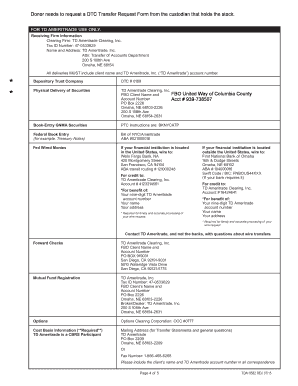 Fillable Online Donor needs to request a DTC Transfer Request Form from ...