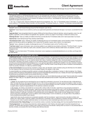 Fillable Online This Agreement: governs my Self-Directed Brokerage ...