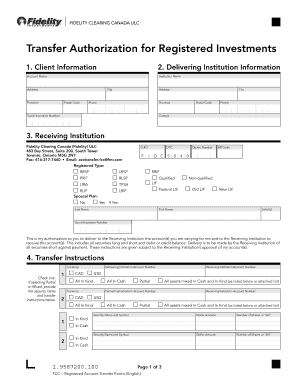Fillable Online FIDELITY CLEARING CANADA ULC Fax Email Print - pdfFiller