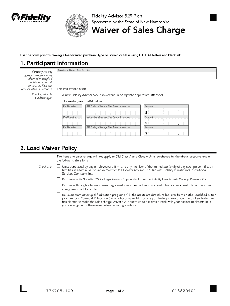 Fillable Online Waiver of Sales Charge Fax Email Print - pdfFiller