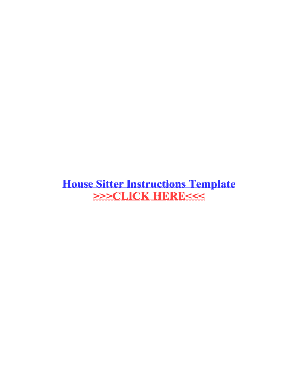 Fillable Online House Sitter Instructions Template Fax Email Print ...