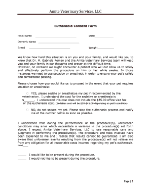 Veterinary Estimate Form