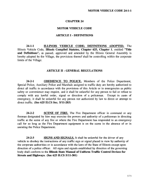 Fillable Online Illinois Vehicle Code, Illinois Compiled Statutes ...