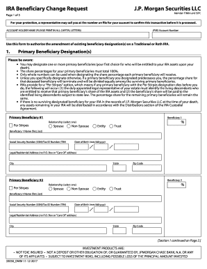 Fillable Online IRA Beneficiary Change Request Fax Email Print - pdfFiller
