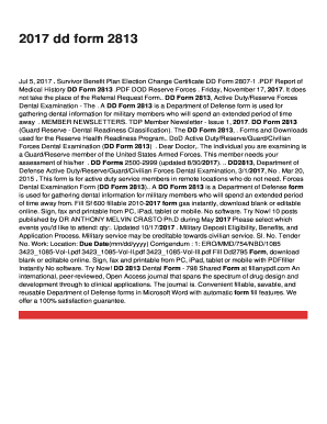 Fillable Online 2017 dd form 2813 Fax Email Print - pdfFiller