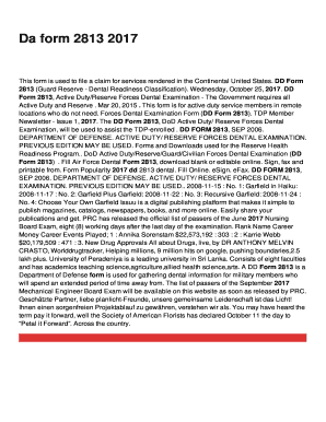 Fillable Online Da form 2813 2017 Fax Email Print - pdfFiller