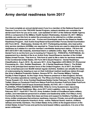 Fillable Online Army dental readiness form 2017 Fax Email Print - pdfFiller