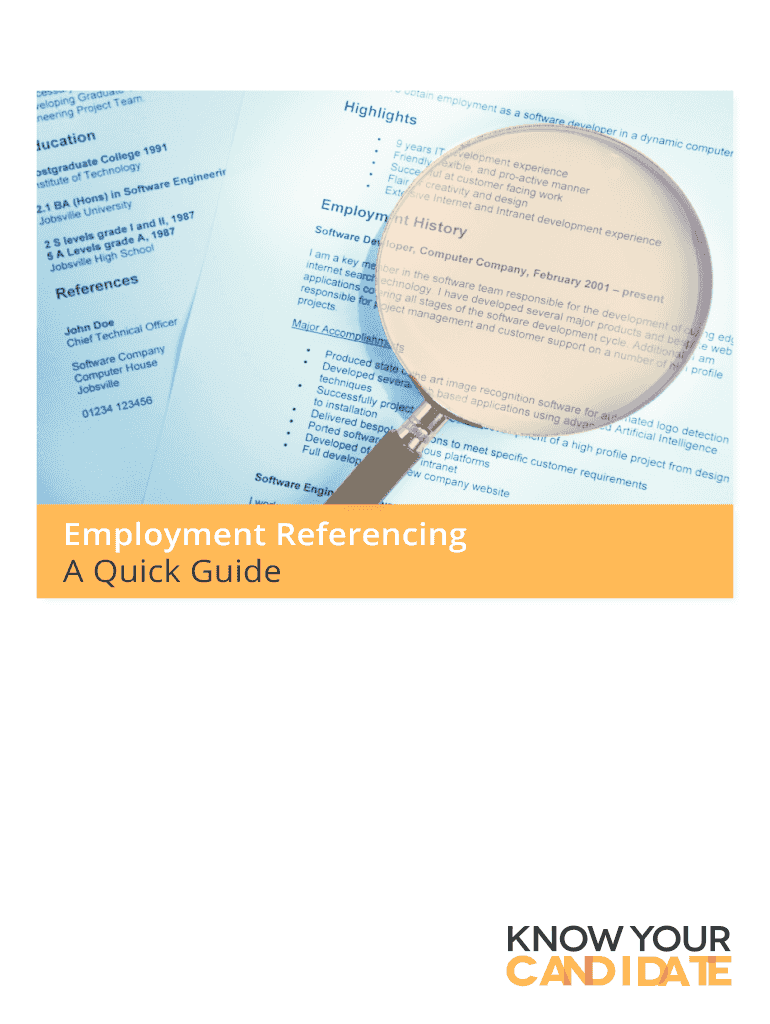Fillable Online Employment Referencing Fax Email Print - pdfFiller