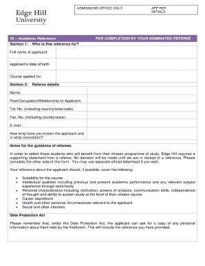 Fillable Online 10 Academic Reference Fax Email Print - pdfFiller