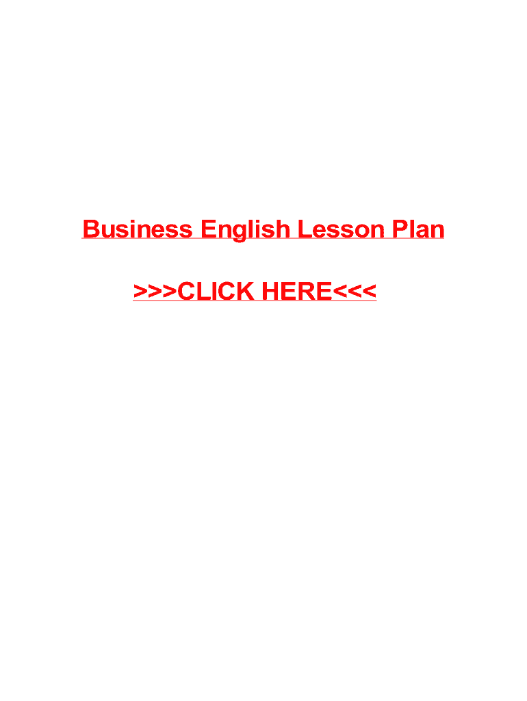 Fillable Online Business English Lesson Plan Fax Email Print - pdfFiller
