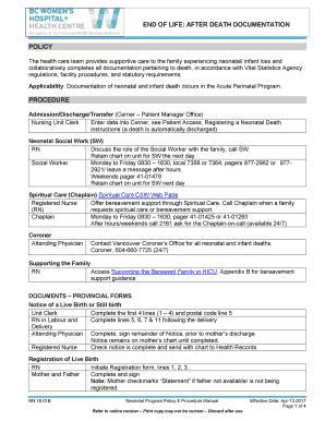 Fillable Online END OF LIFE: AFTER DEATH DOCUMENTATION Fax Email Print ...