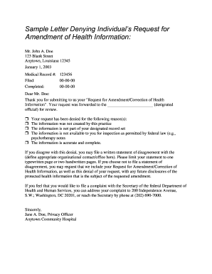 Fillable Online Sample Letter Denying Individuals Request for Fax Email ...