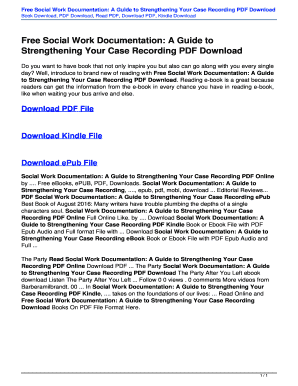Fillable Online Free Social Work Documentation: A Guide to ...