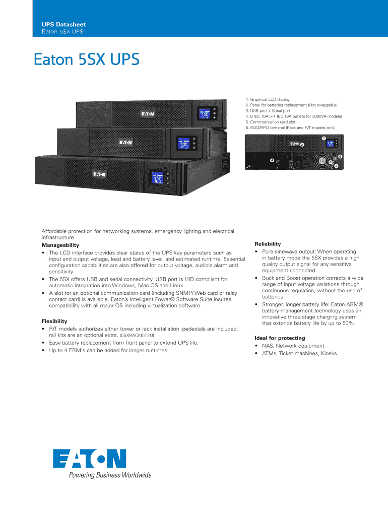 Fillable Online UPS Datasheet Fax Email Print - pdfFiller
