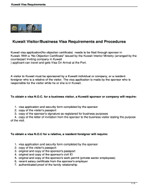 Fillable Online Kuwait Visa Requirements Fax Email Print - pdfFiller