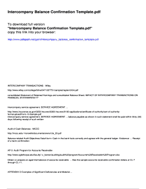 Fillable Online Intercompany Balance Confirmation Template Fax Email ...