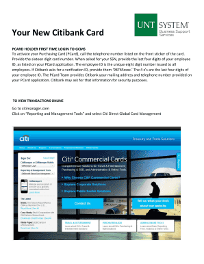 Fillable Online Your New Citibank Card Fax Email Print - pdfFiller
