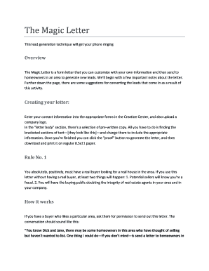 Fillable Online The Magic Letter Fax Email Print - pdfFiller