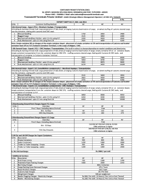 Fillable Online CONTAINER FREIGHT STATION (CWC) Fax Email Print - pdfFiller