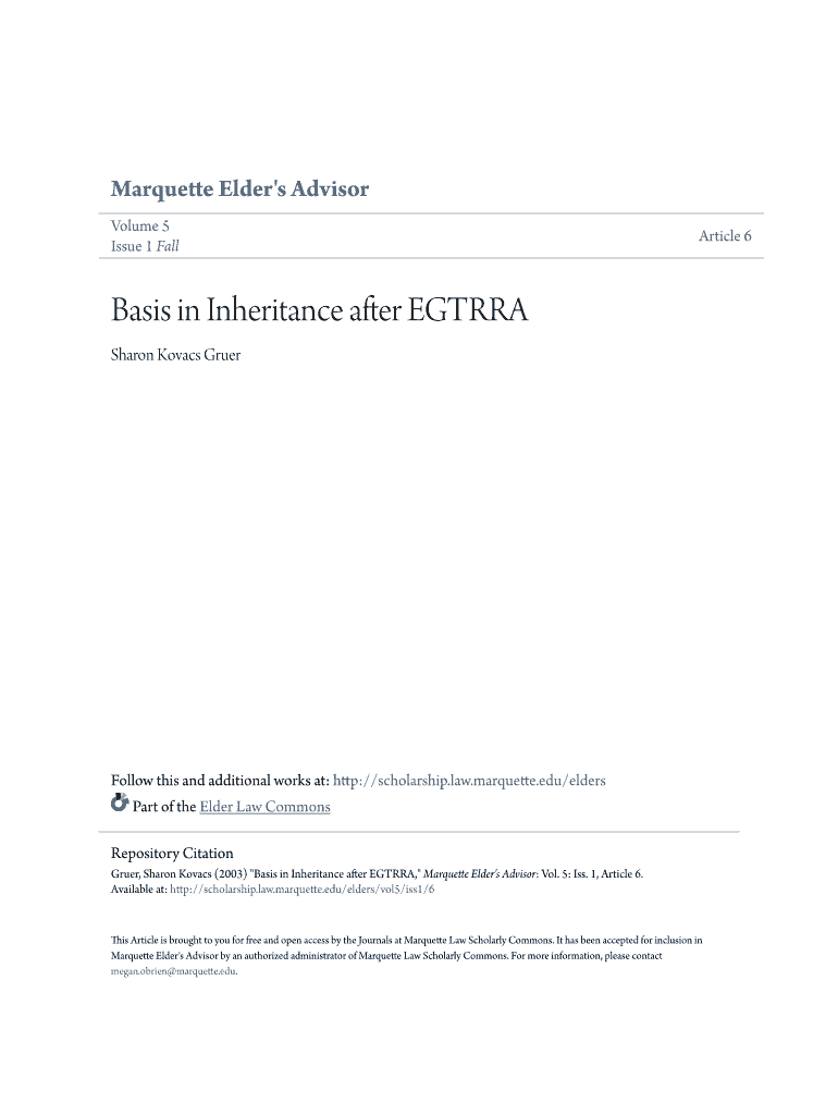 Fillable Online Basis in Inheritance after EGTRRA Fax Email Print ...