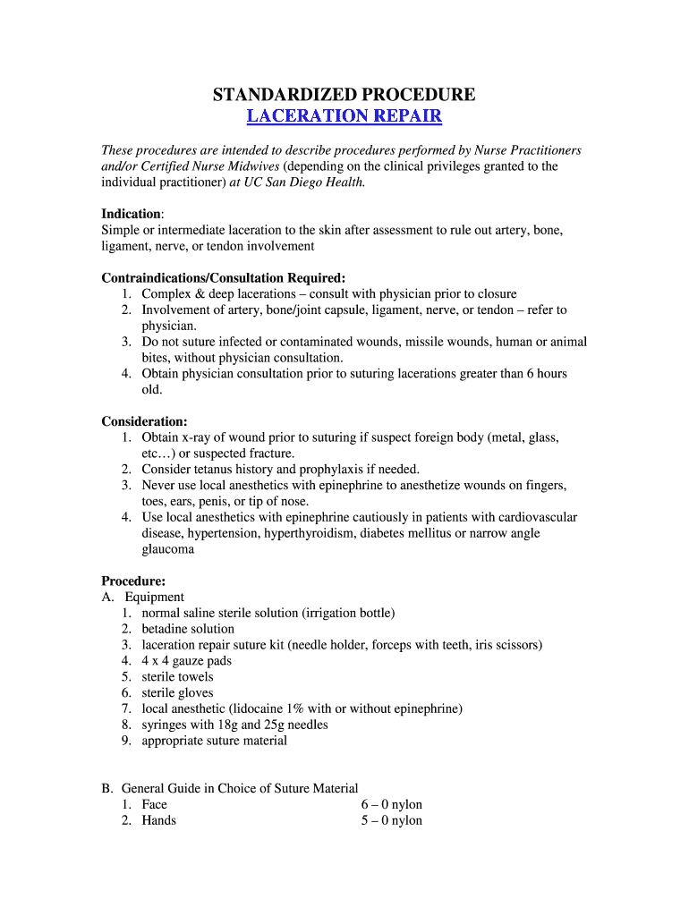 Suture Procedure Note Example - Fill Online, Printable, Fillable, Blank ...