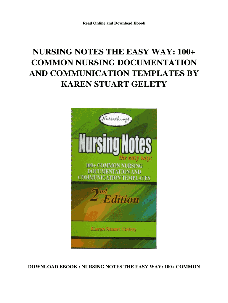 Nursing Notes The Easy Way Pdf - Fill Online, Printable, Fillable ...