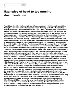 Fillable Online Examples of head to toe nursing Fax Email Print - pdfFiller