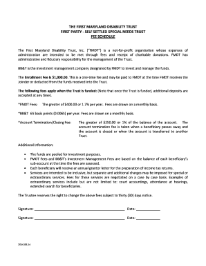 Fillable Online FIRST PARTY - SELF SETTLED SPECIAL NEEDS TRUST Fax ...