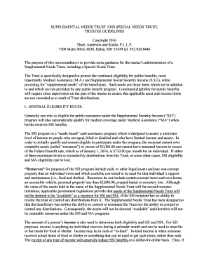 Fillable Online SUPPLEMENTAL NEEDS TRUST AND SPECIAL NEEDS TRUST: Fax Email Print - pdfFiller