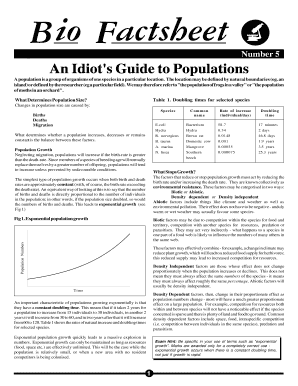 Fillable Online An Idiot's Guide to Populations Fax Email Print - pdfFiller