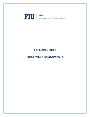 Fillable Online FIRST WEEK ASSIGNMENTS Fax Email Print - pdfFiller