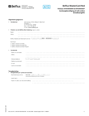 Fillable Online Belfius MasterCard Red Fax Email Print - pdfFiller