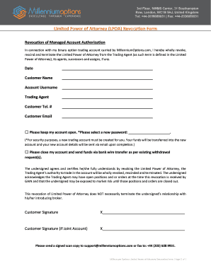 Fillable Online Limited Power of Attorney (LPOA) Revocation Form Fax ...