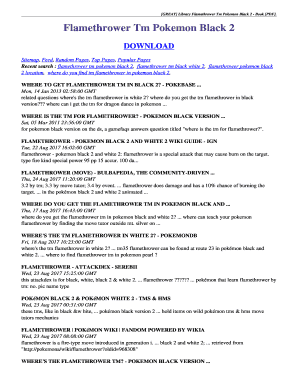 Fillable Online GREAT Library Flamethrower Tm Pokemon Black 2 - Book ...