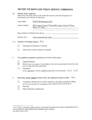 Fillable Online BEFORE THE MARYLAND PUBLIC SERVICE COMMISSION Fax Email ...